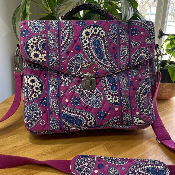 Vera Bradley | Bags | Nwt Vera Bradley Designer Purple Paisley Print ...